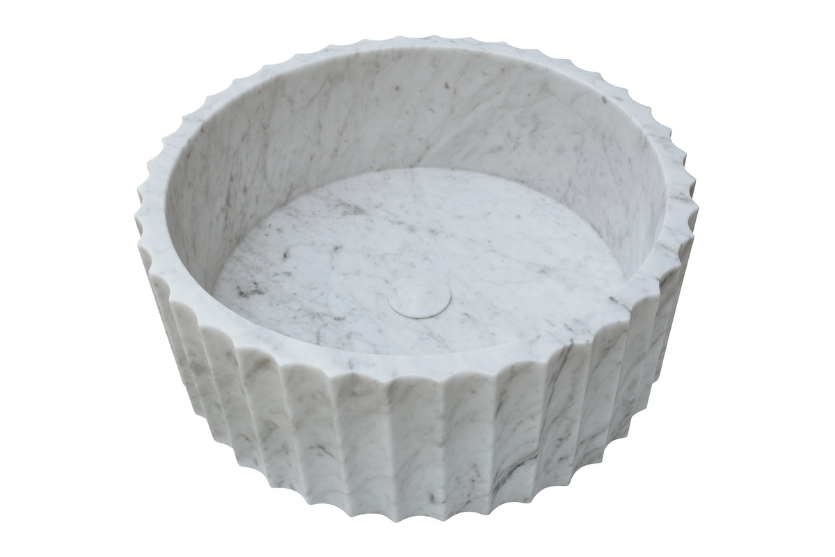 Marble Circular Scalloped Basin – Decor8tiles
