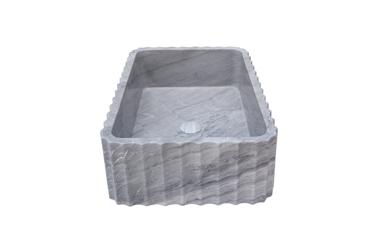 Marble Rectangular Scalloped Basin – Decor8tiles